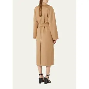 Max Mara Wool Belted Long Wrap Coat