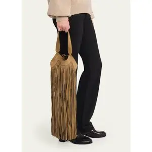 Khaite Lotus Nano Fringe Suede Tote Bag