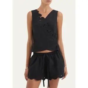 SIR. Klara Embroidered Wrap Top