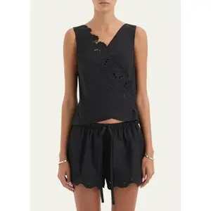 SIR. Klara Embroidered Wrap Top