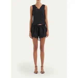 SIR. Klara Embroidered Wrap Top