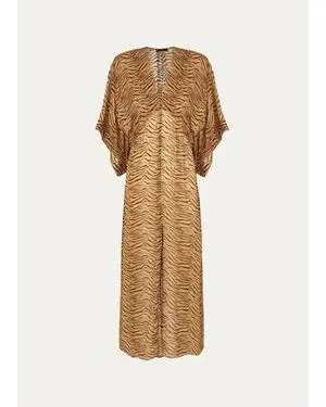 VIX PAULA HERMANNY Megan Animal-print Maxi Cover-up Dress