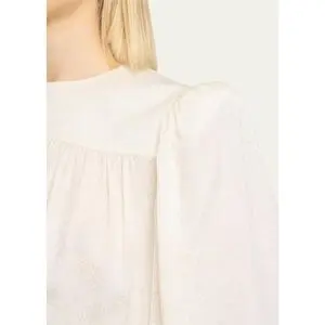 Chloé Strong-shoulder Floral Silk Jacquard Top
