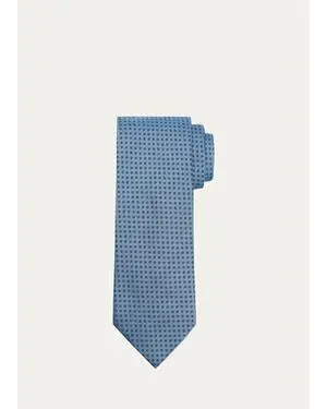 Zegna Micro-jacquard Silk Tie - Blue Multi