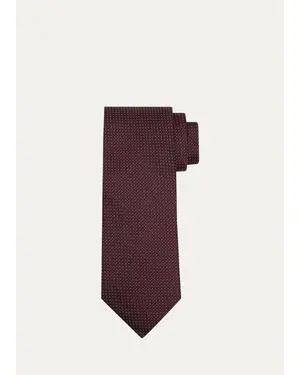 Zegna Micro-jacquard Silk Tie - Red