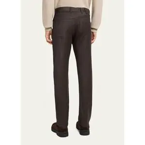 Zegna Wool Flannel Straight Fit Five-pocket Pants