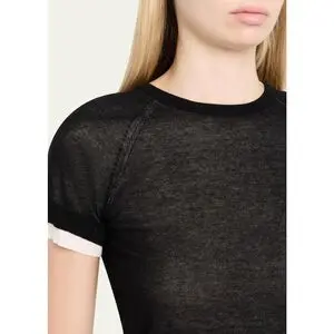 Vince Short-sleeve Double-layer Tee - 979bow-bla