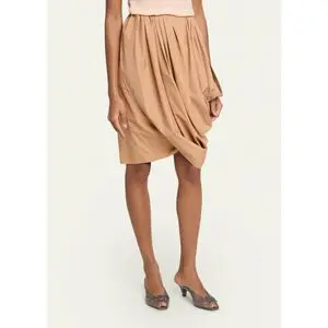Chloé Draped Cotton Knee-length Skirt - Reef Shell