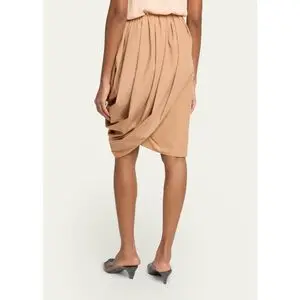Chloé Draped Cotton Knee-length Skirt - Reef Shell