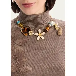 Oscar De La Renta Orange Blossom Charm Necklace
