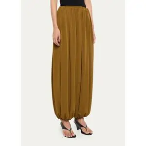 Ronny Kobo Renier Ruched Wide-leg Jersey Pants - Tapenade