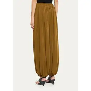 Ronny Kobo Renier Ruched Wide-leg Jersey Pants - Tapenade