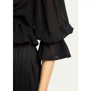 Chloé Tie Ruffle Silk Crop Top - Coconut Mi