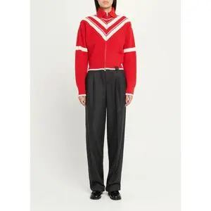 Stella McCartney Sporty 80s Striped Wool Zip Jacket