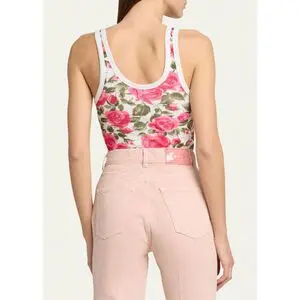 Chloé Rose Rib Tank Top - White