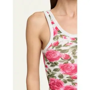 Chloé Rose Rib Tank Top - White
