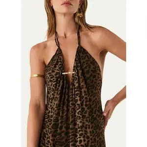 VIX PAULA HERMANNY Tammy Leopard-print Halter Maxi Dress