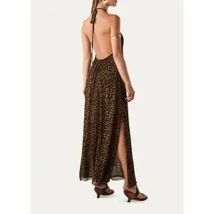 VIX PAULA HERMANNY Tammy Leopard-print Halter Maxi Dress
