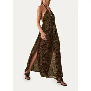 VIX PAULA HERMANNY Tammy Leopard-print Halter Maxi Dress