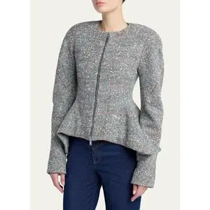 Stella McCartney Speckled Wool-blend Tweed Jacket
