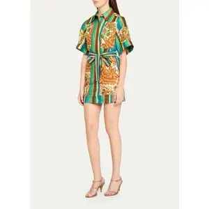 ALEMAIS Charlie Belted Linen Mini Dress