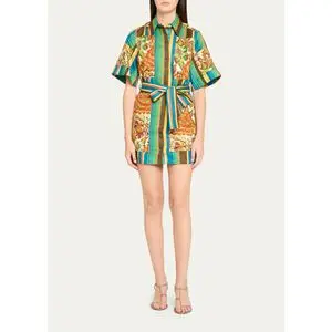 ALEMAIS Charlie Belted Linen Mini Dress