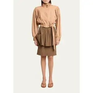 Chloé Technical Cotton Puff-sleeve Crop Jacket