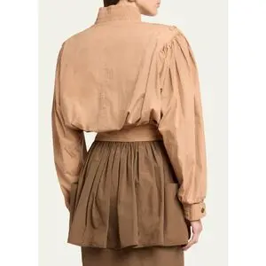 Chloé Technical Cotton Puff-sleeve Crop Jacket