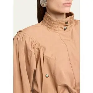 Chloé Technical Cotton Puff-sleeve Crop Jacket