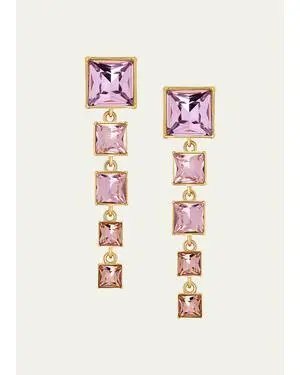 Oscar De La Renta Square-cut Rhinestone Dangle Earrings - Violet