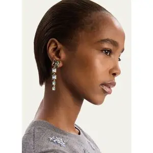 Oscar De La Renta Square-cut Rhinestone Dangle Earrings - Violet