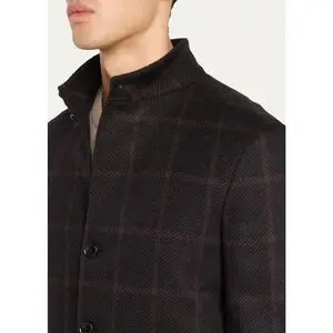Zegna Cashmere Grid Check Chore Jacket