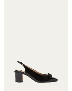 FERRAGAMO 55mm Vetty Patent Leather Slingback Pumps