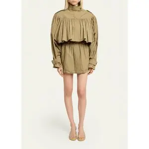 Chloé Gathered Ruffle Short Trench Coat