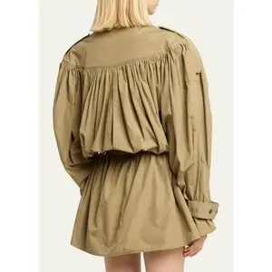Chloé Gathered Ruffle Short Trench Coat