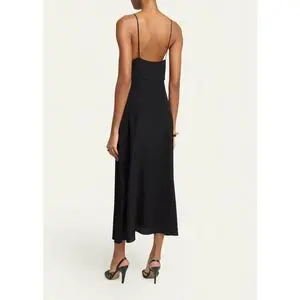 Chloé Lace-trim Empire Silk Midi Slip Dress - Black
