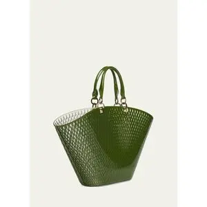 TOM FORD Cut Out Patent Leather Large Tote Bag