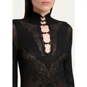 Gabriela Hearst Solace Wool Lace Knit Long-sleeve Maxi Dress