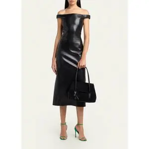 TOM FORD Eclipse Medium Suede & Leather Shoulder Bag - Cloudburst