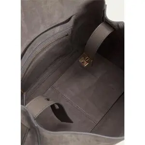 TOM FORD Eclipse Medium Suede & Leather Shoulder Bag - Cloudburst