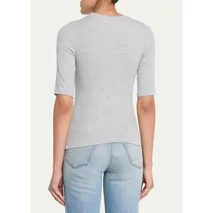 JAMIE HALLER The Rib Elbow Crewneck T-shirt
