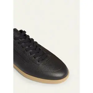 Zegna 232 Grained Leather Low-top Sneakers - Black