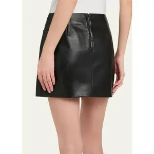 Bottega Veneta Patch Pocket Leather Mini Skirt