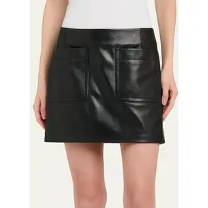 Bottega Veneta Patch Pocket Leather Mini Skirt