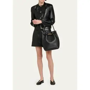 Bottega Veneta Patch Pocket Leather Mini Skirt