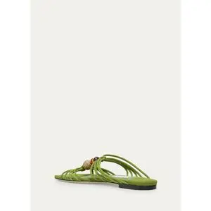 JIMMY CHOO Lova Suede Flat Slide Sandals