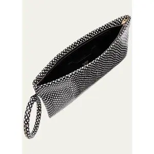 TOM FORD Aura Snake-effect Leather Clutch - Black