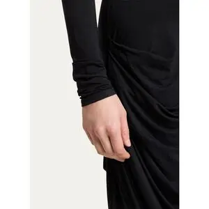 Proenza Schouler White Label Imogen Draped Turtleneck Dress - Olive