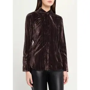 Proenza Schouler White Label Madi Crinkled Button-front Top