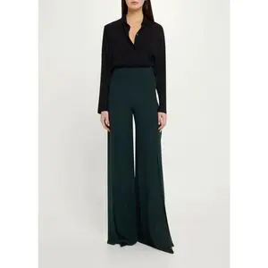 Akris Fellia Silk Georgette Flared Pants